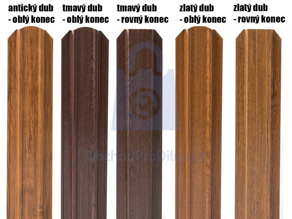 Plechové plotovky s dřevěným dekorem, pro stavbu bezúdržbového plotu ...