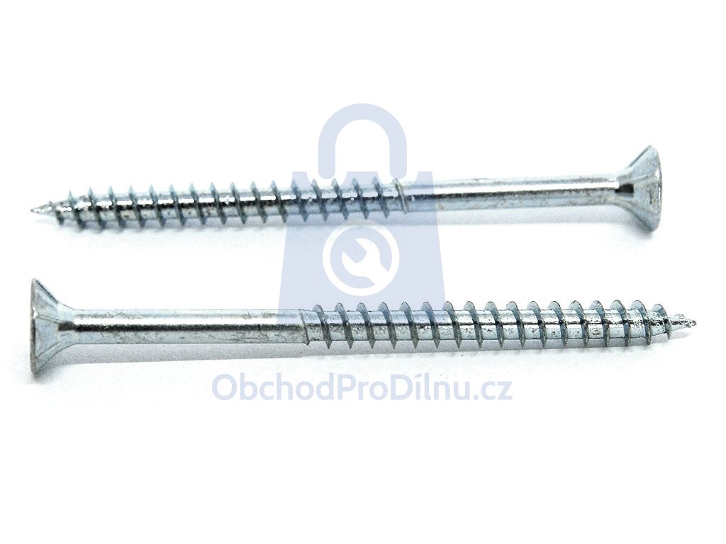 Vruty se zápustnou hlavou, TORX drážka, částečný závit, bílý zinek