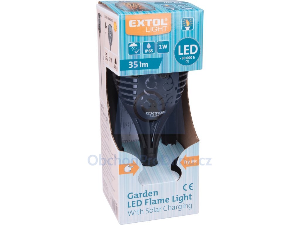 Pochodeň LED, solární, EXTOL LIGHT | ObchodProDílnu.cz