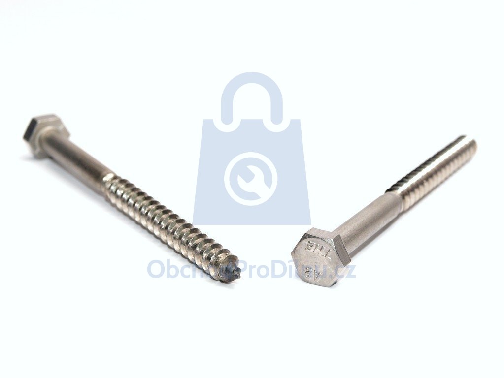 Vrut se šestihrannou hlavou, DIN 571, podstavcové vruty nerez